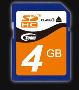 Team SDHC Card (Class 4) - 4GB