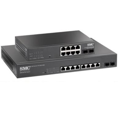 SMC GS10P-Smart Ez Switch™ 8 GE + 2 SFP Gigabit Web Smart PoE Switch